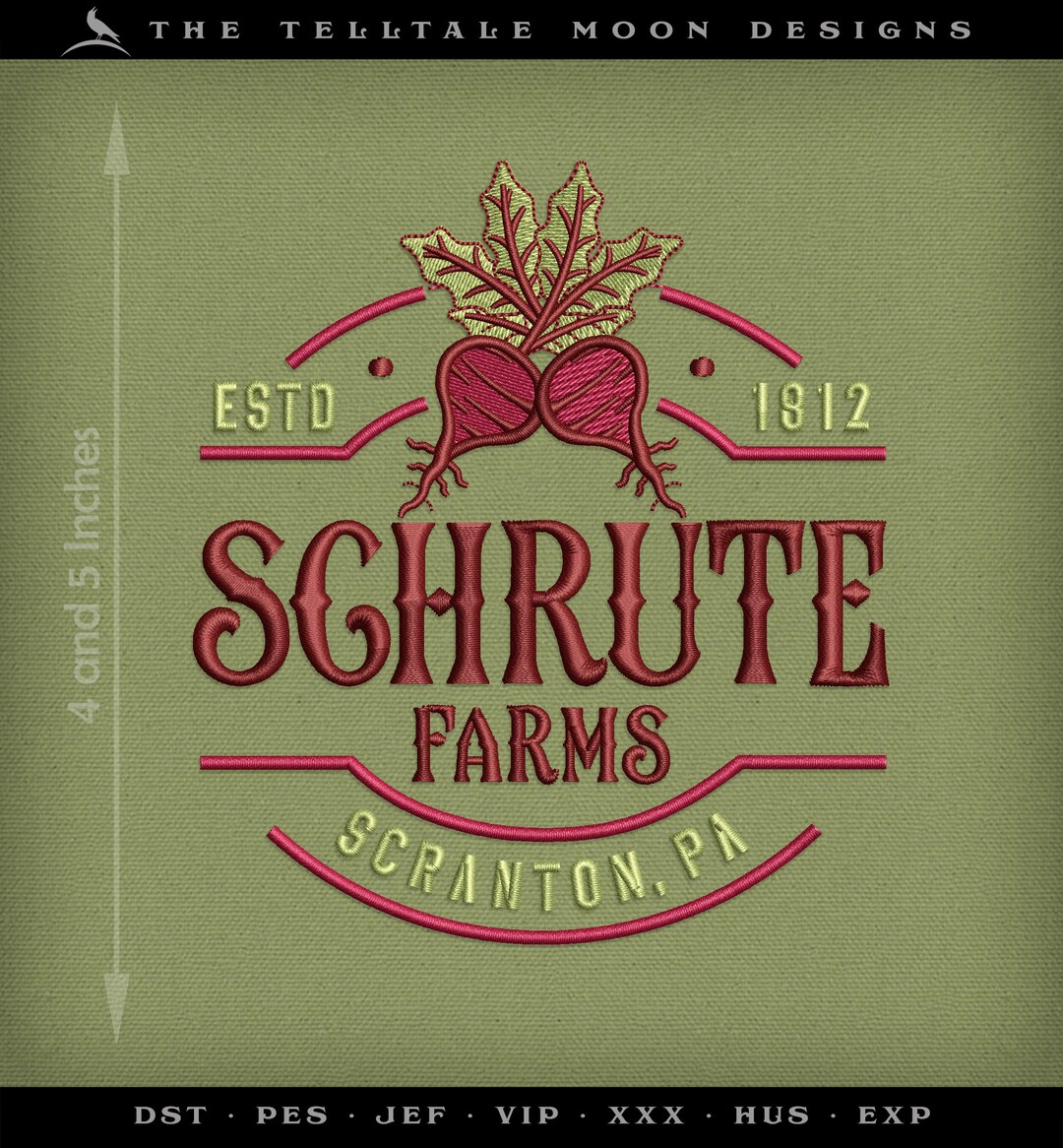Schrute Farms Logo Embroidery Design: Funny Beet Farm (digital File) - Etsy