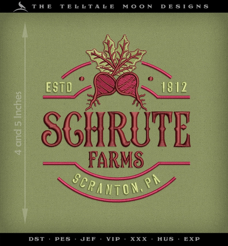 Schrute Farms Logo Embroidery Design: Funny Beet Farm (digital File) - Etsy