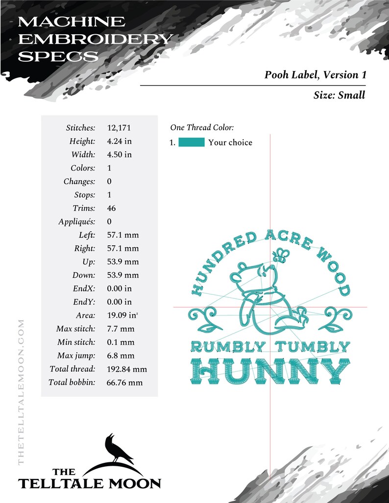 Embroidery: "rumbly Tumbly" Labels - 4 and 5 Inch Versions - Etsy