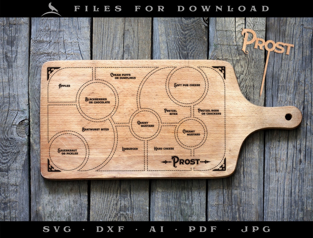 Art & Etch Files: Oktoberfest-themed Cutting Board - Clean Vector Lines ...