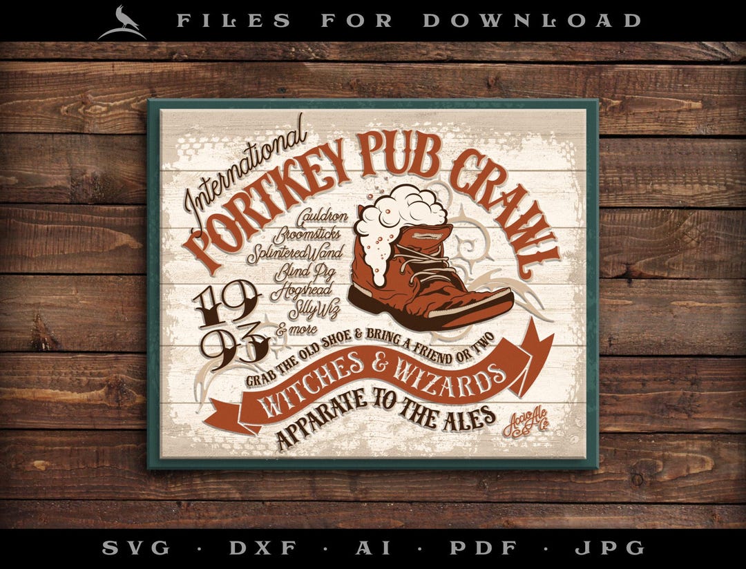 Art & Cut Files: Wizard Pub Crawl Retro-style Artwork in Digital Format ...
