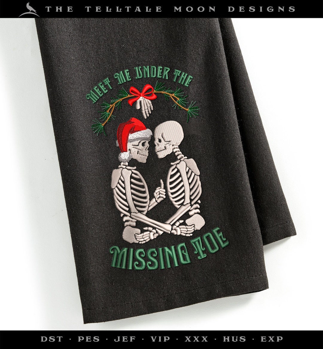 Embroidery: Goth Holiday Humor meet Me Under the Missing Toe Design 6.9 ...