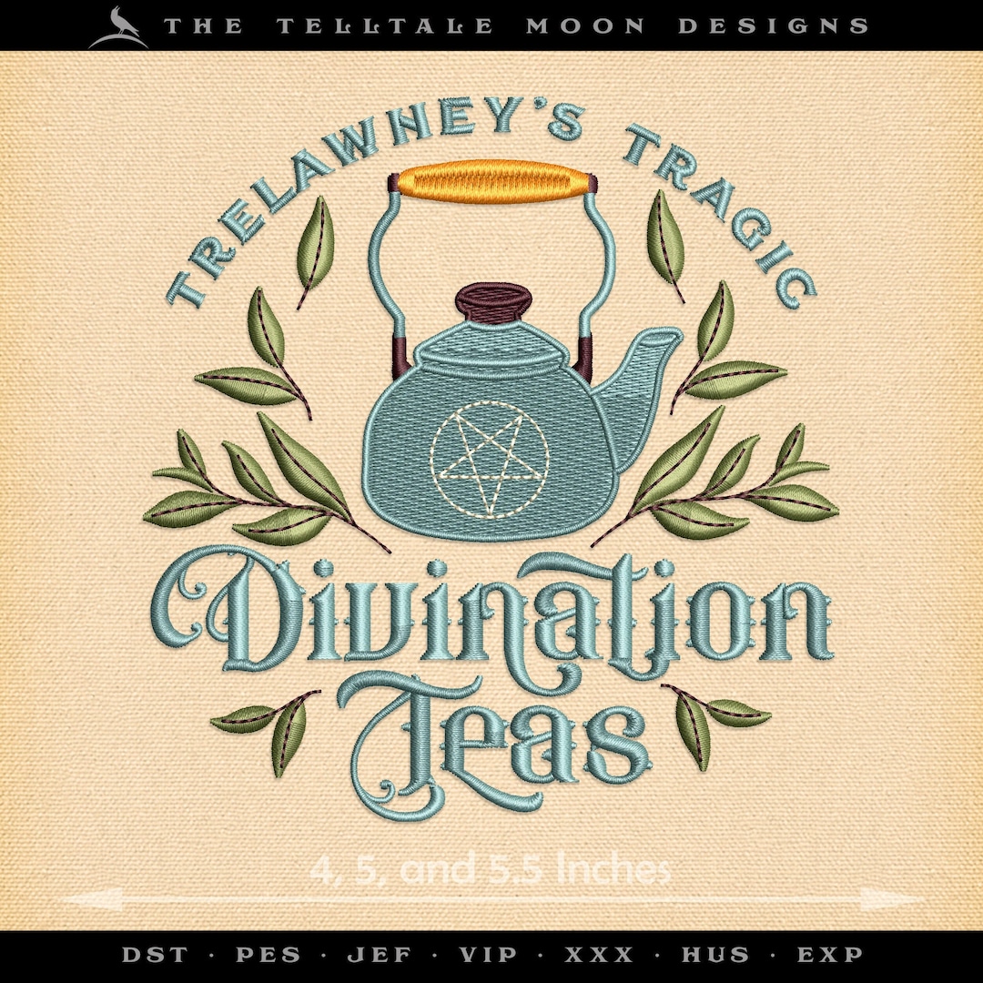 Divination Teas Machine Embroidery Design: Magical Logo (4-5.5 Inches ...