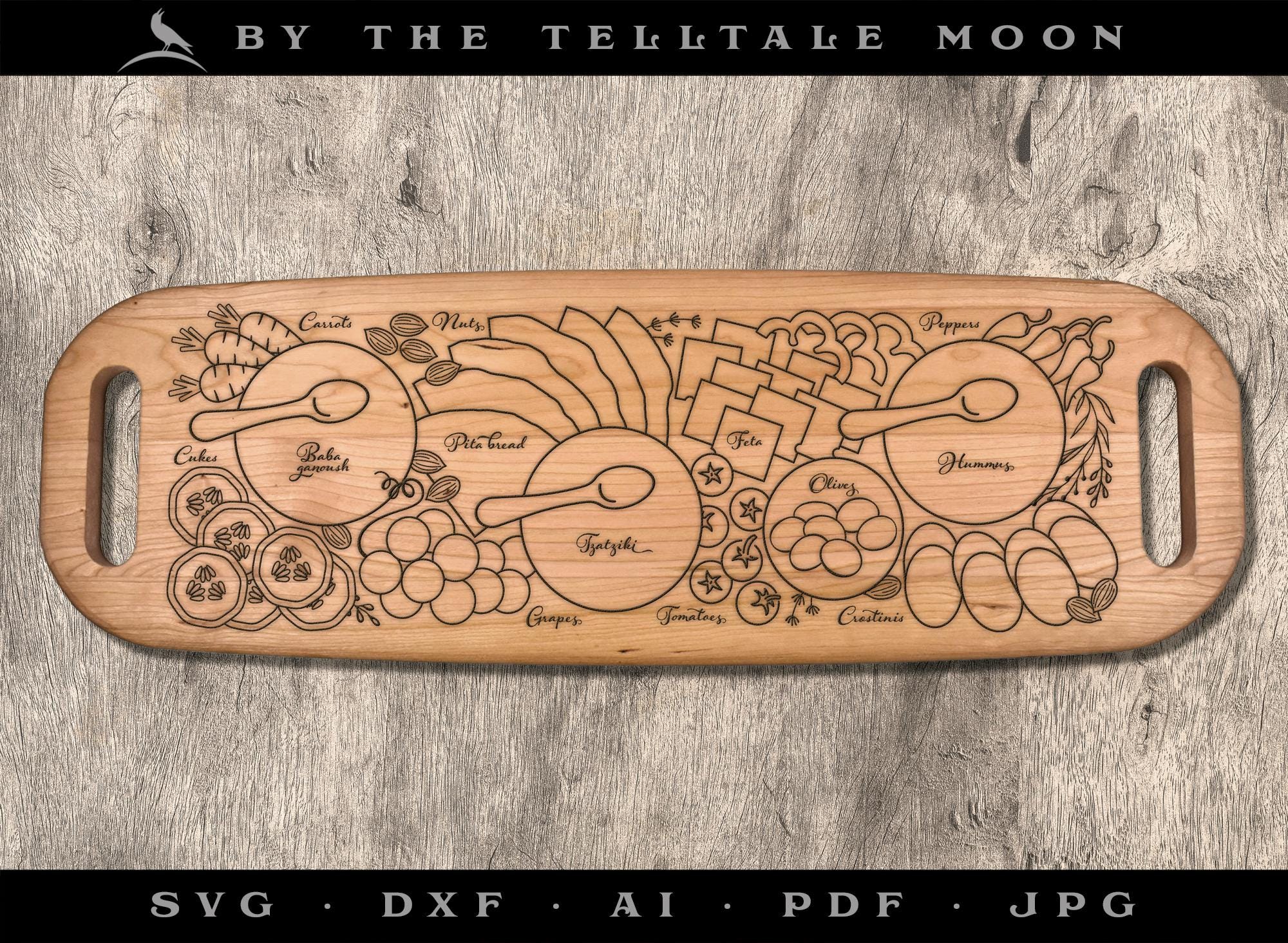 Art & Etch Files: Mezze Platter Mediterranean Tapas Board - Clean Lines ...