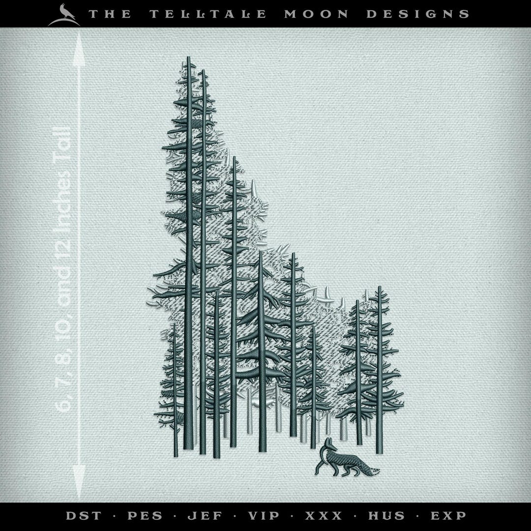 Embroidery: Idaho Trees - Six Sizes Between 6 and 12 Inches Tall - Two ...