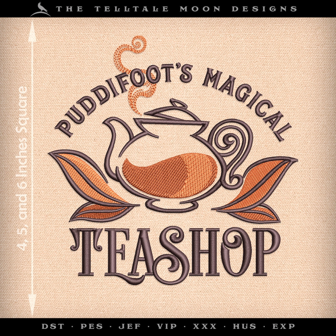 Embroidery: Magical Tea Logo - Three Sizes - Three Thread Colors - Etsy