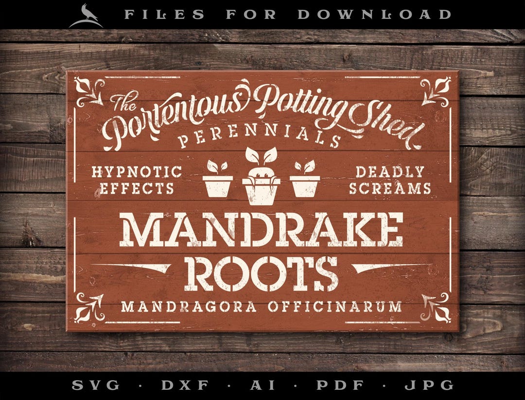 Art & Cut Files: Stencil-style "mandrake Roots" Design - Two Versions ...