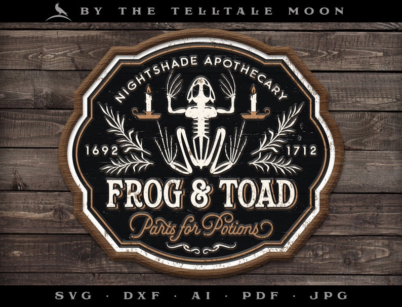 Apothecary Label SVG: Frog and Toad Potion Sign (digital File) - Etsy