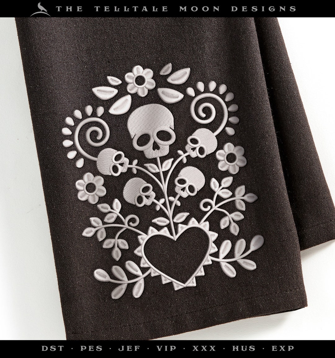Embroidery: Gothic Folk Damask - Three Sizes - One Thread Color ...
