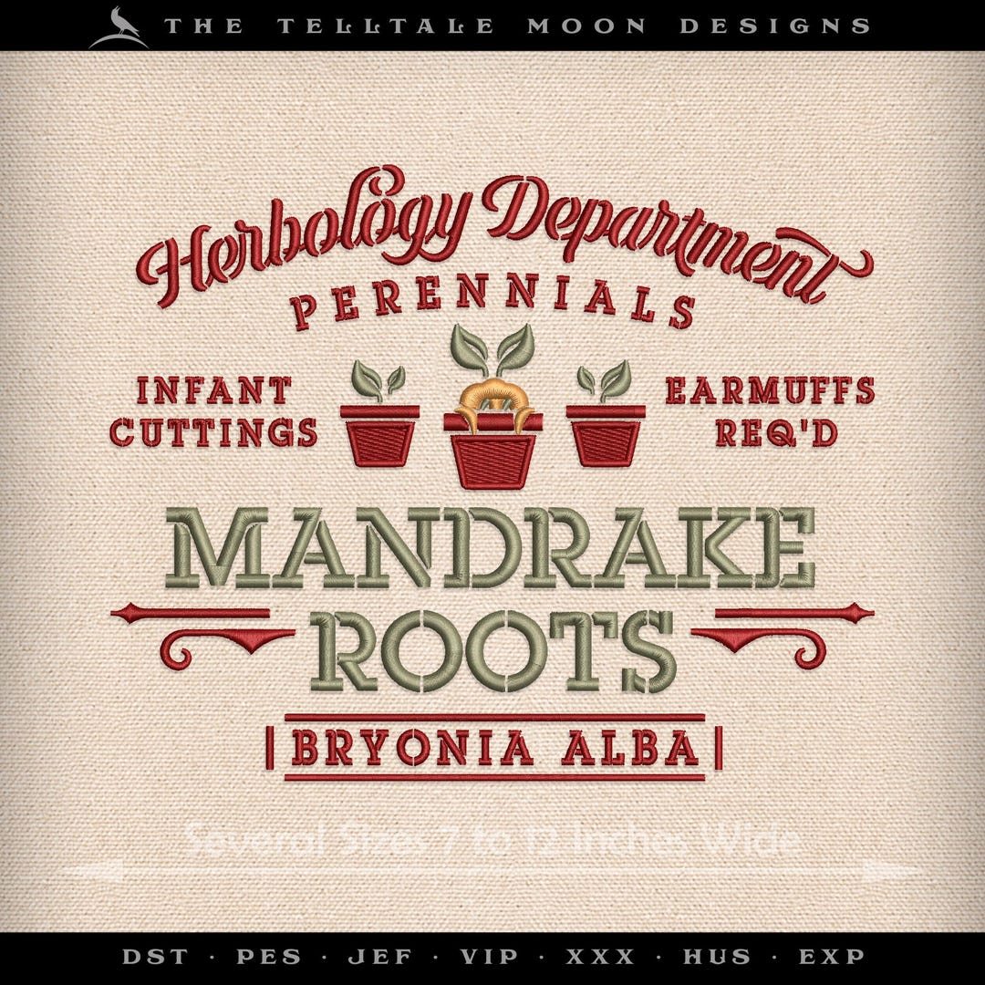 Embroidery: Wizard "mandrake Roots" Stencil-look Design - Several Sizes ...