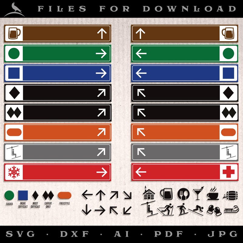 Trail Signs Icons - Etsy UK