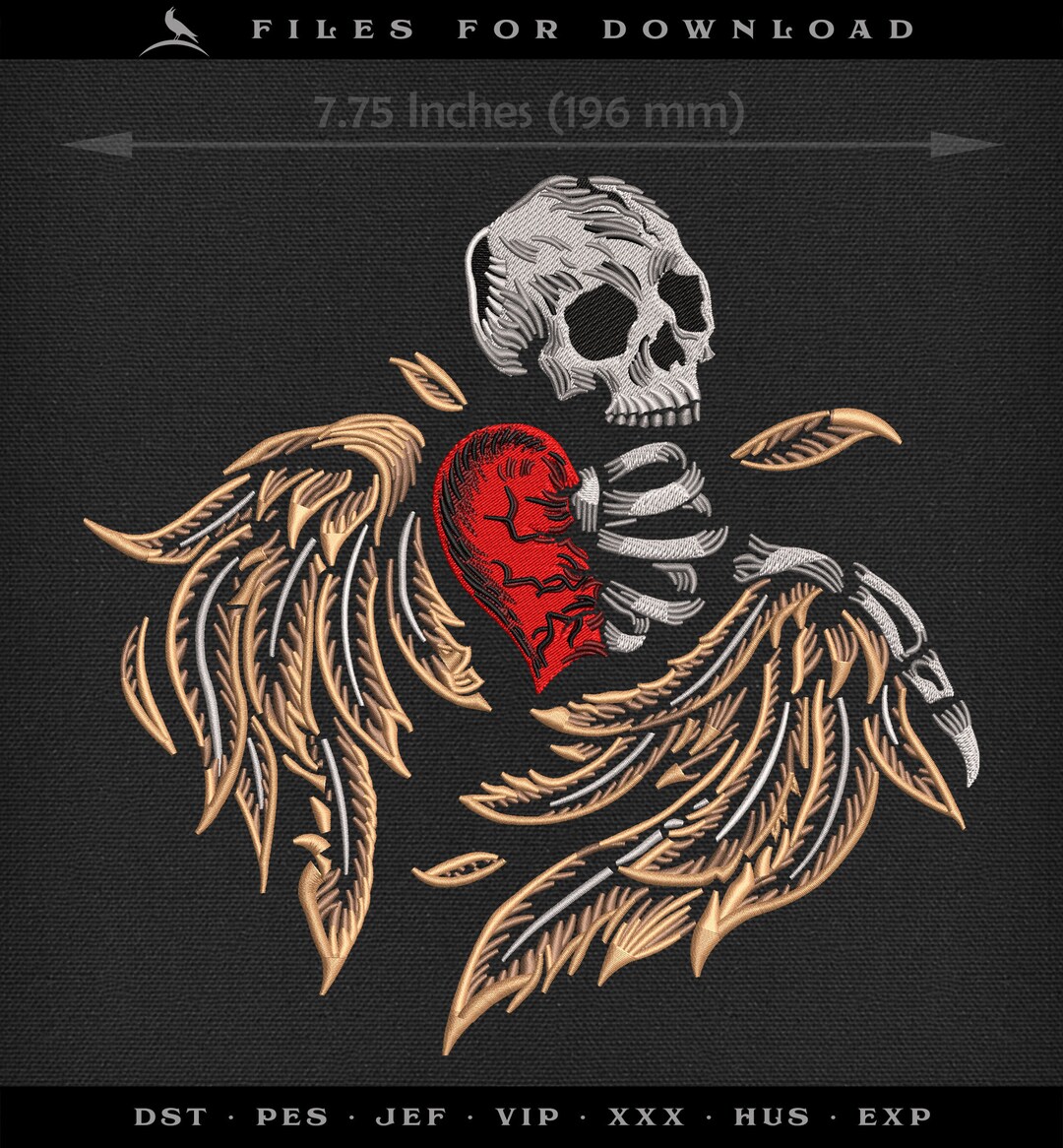 Embroidery: Gothic Cupid Design at 7.8 Inches - Etsy Canada