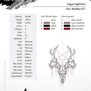 Forest Spirit Deer Embroidery Design: Sketch-style Sigil Art (digital ...