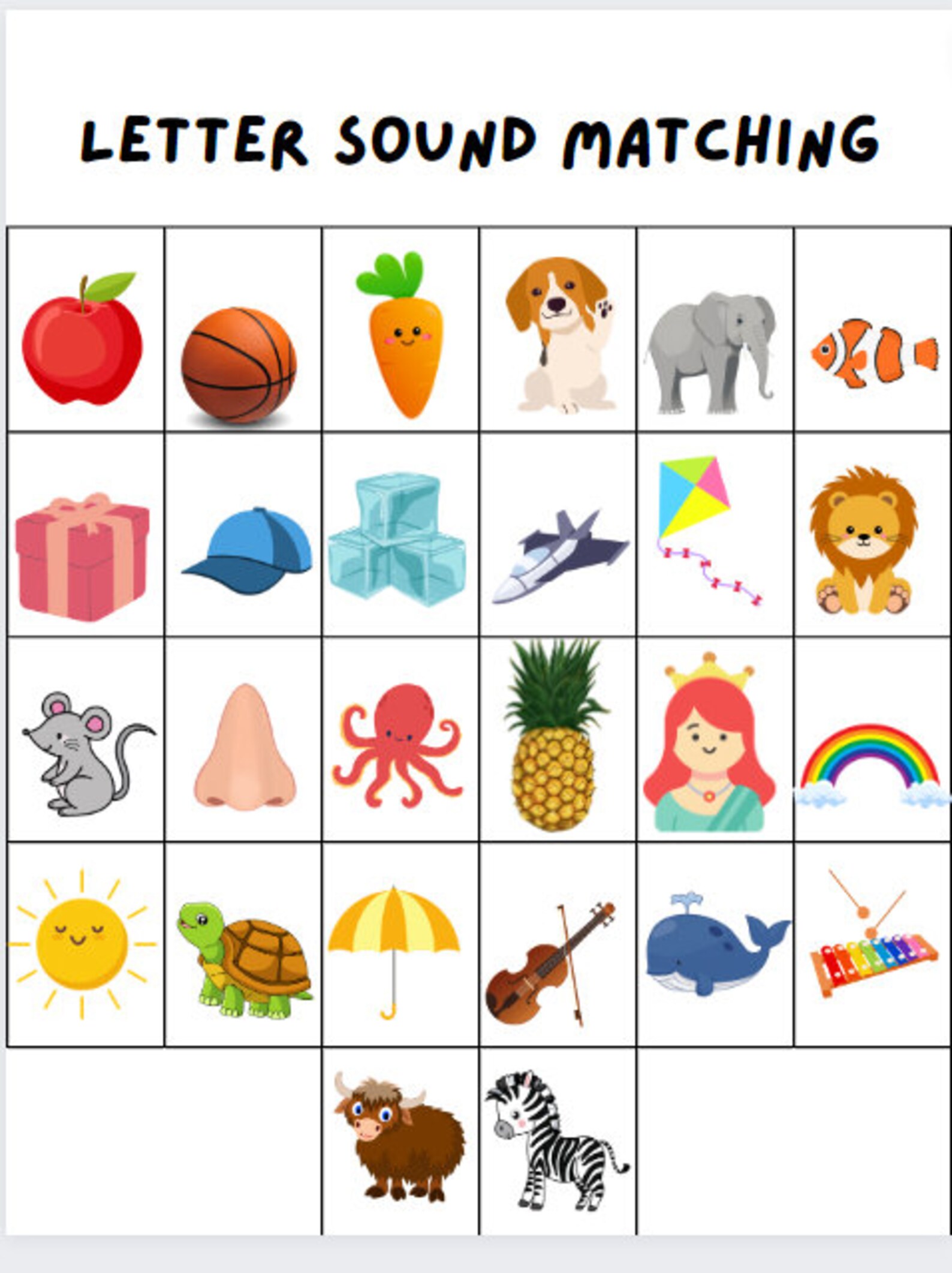 Letter Sound Matching Game Busy Binder Learning Educational - Etsy