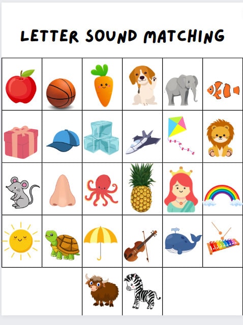 Letter Sound Matching Game, Busy Binder Learning Educational Activity ...