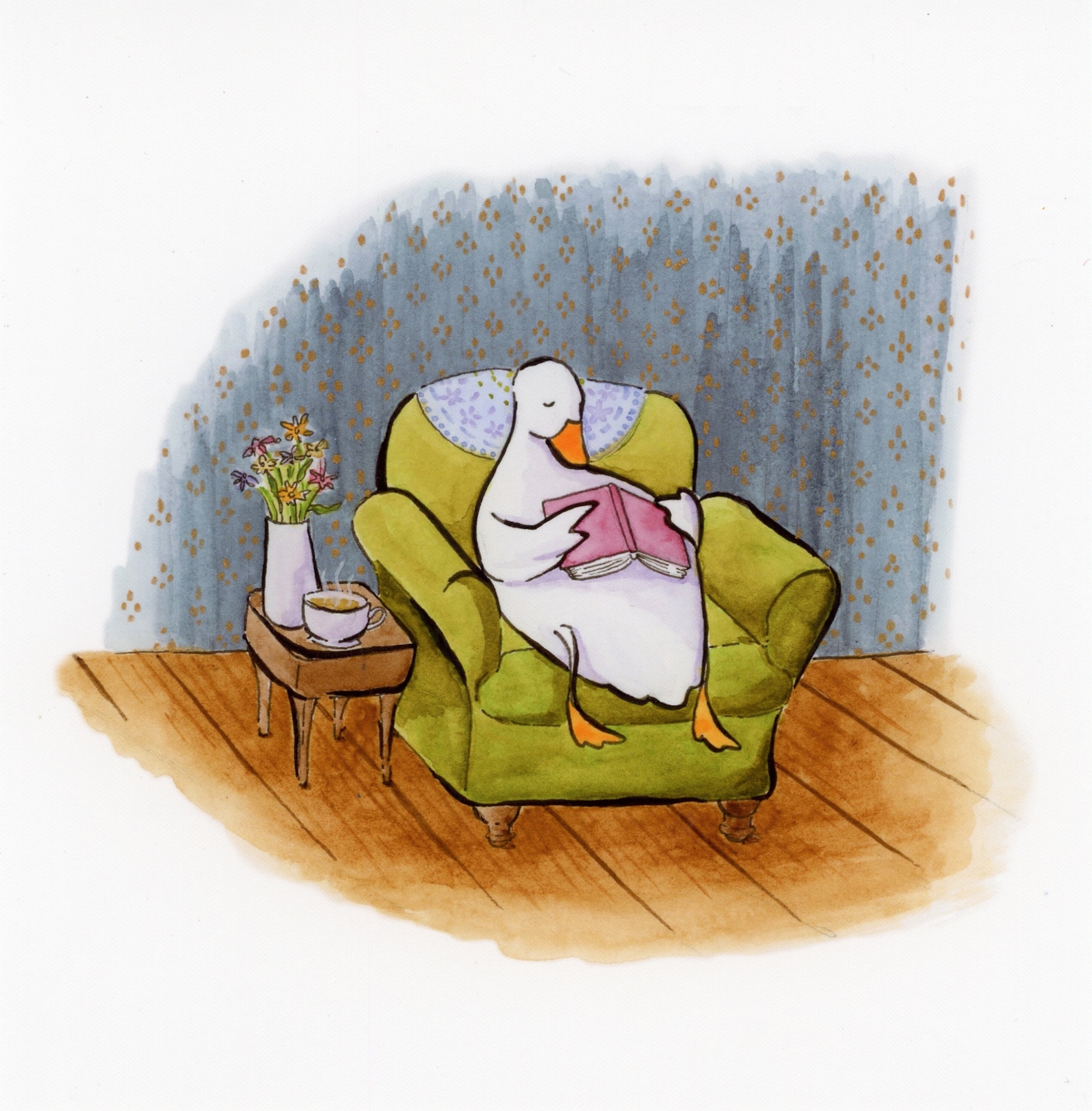 Sleepy Duck Print - Etsy
