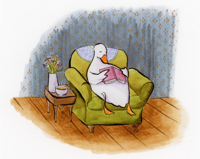 Sleepy Duck Print - Etsy