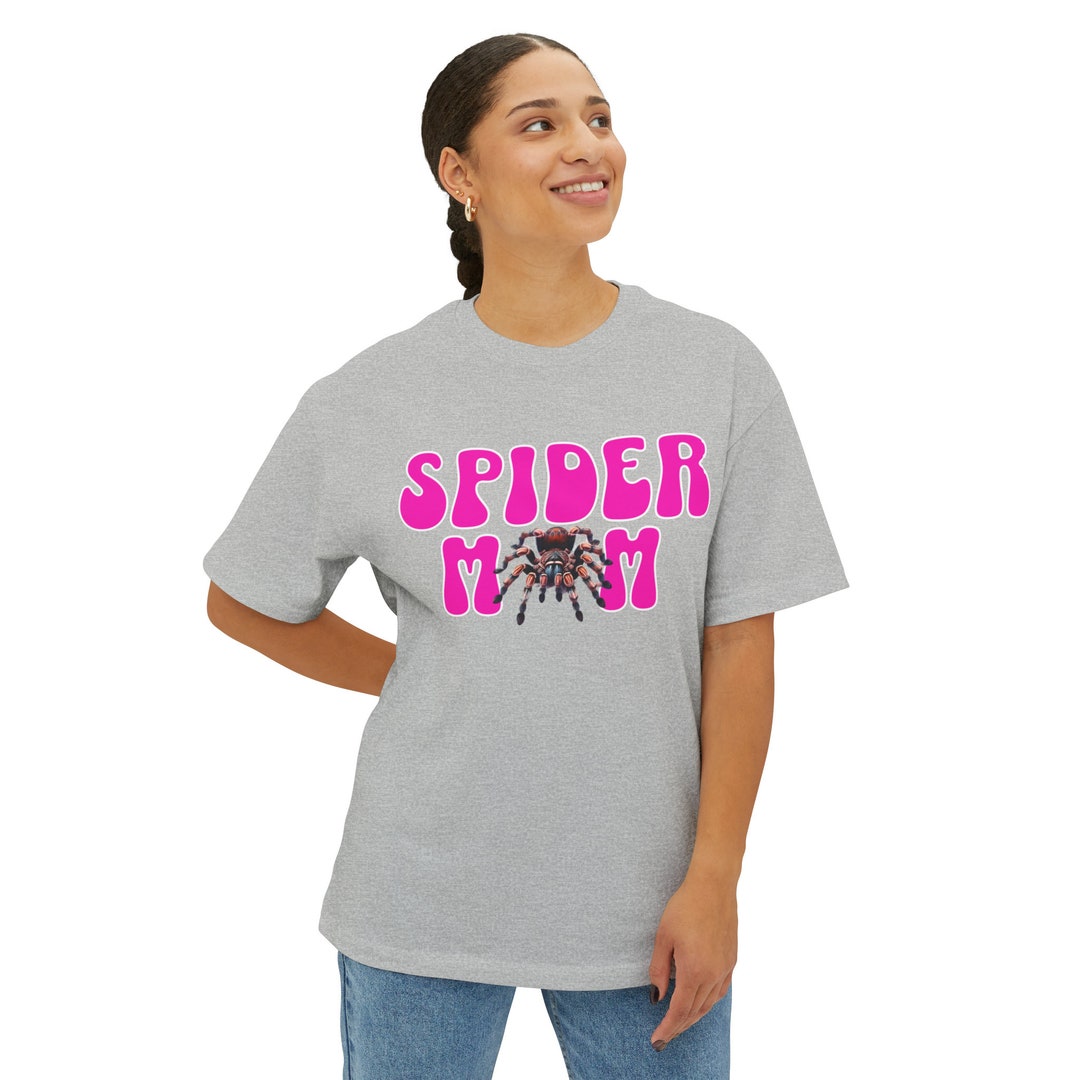 Funny Pink Lettering Spider Mom Unisex Oversized Boxy Tee - Etsy