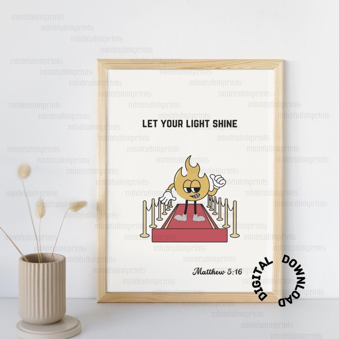 Let Your Light Shine Wall Art | Digital Download | Printable Wall Art ...