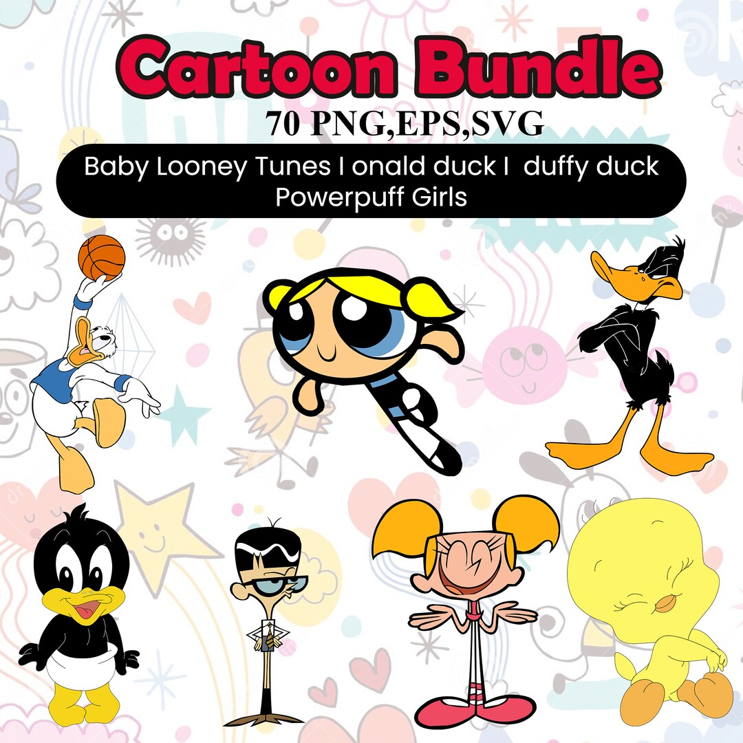 Cartoon T-shirt Stickers for PNG and EPS File, Cartoon Characters ...