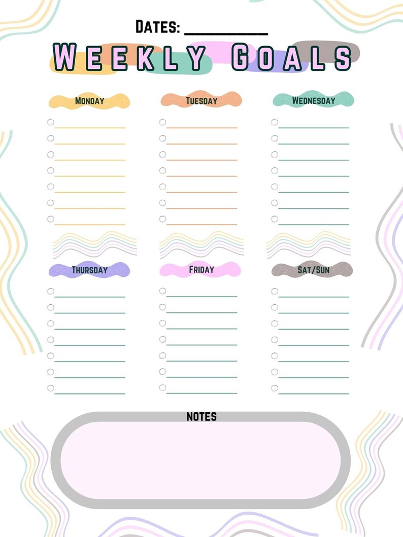 Weekly Planner Printable, Goal Tracker Printable, Goal Tracker, Letter ...