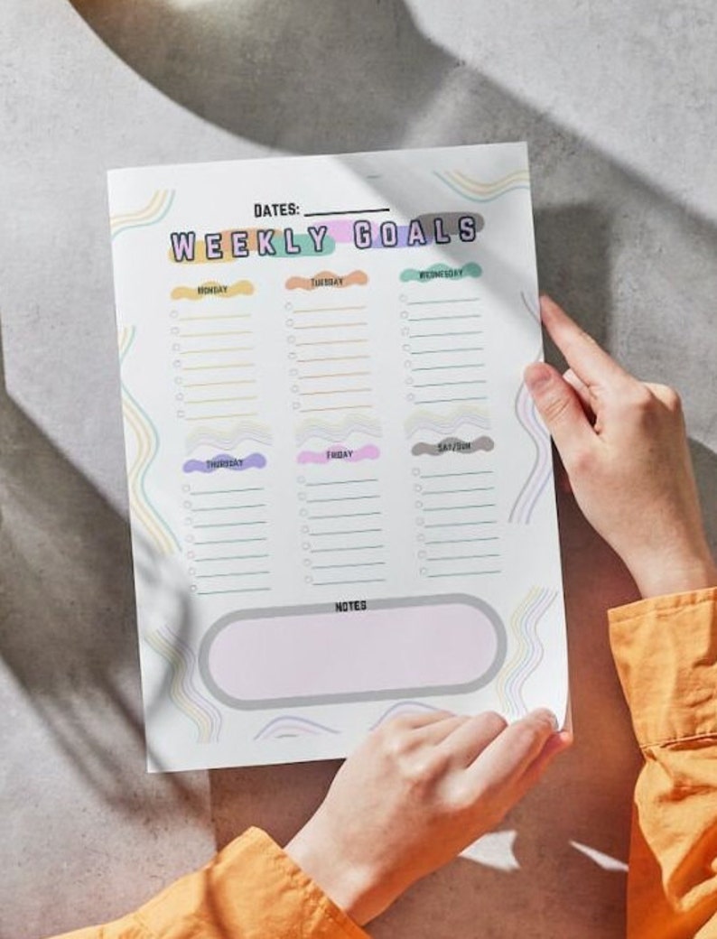 Weekly Planner Printable, Goal Tracker Printable, Goal Tracker, Letter ...
