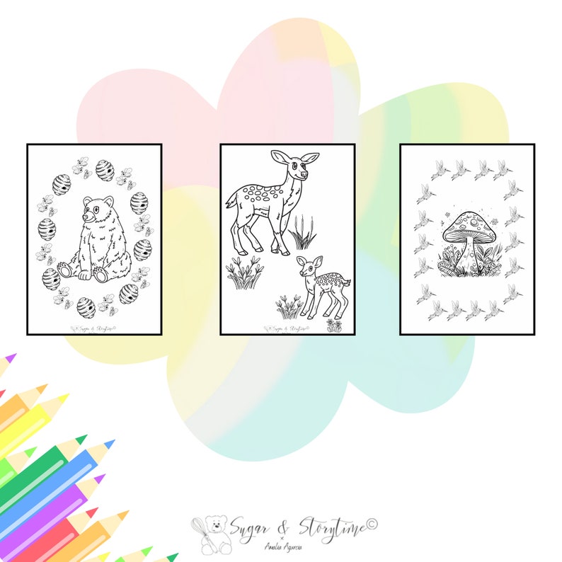 Printable Coloring Book Enchanted Forest Friends Wonders of Woodland ...