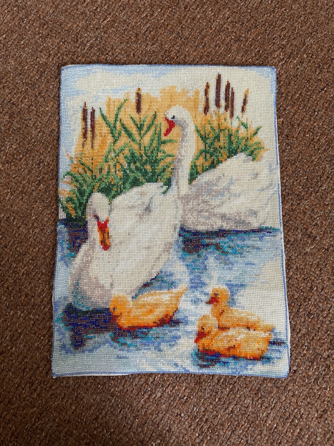 Beaded Picture Finished | Beadwork | A Pair of Swans Painting | Bead ...