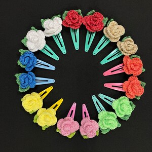 Handmade Crochet Rose Click-clack Hair Clips for Girls & Women - Etsy