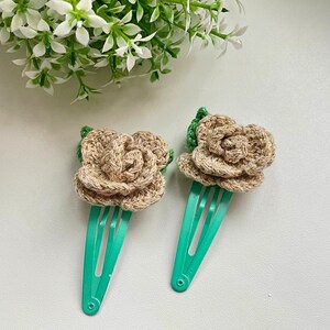 Handmade Crochet Rose Click-clack Hair Clips for Girls & Women - Etsy