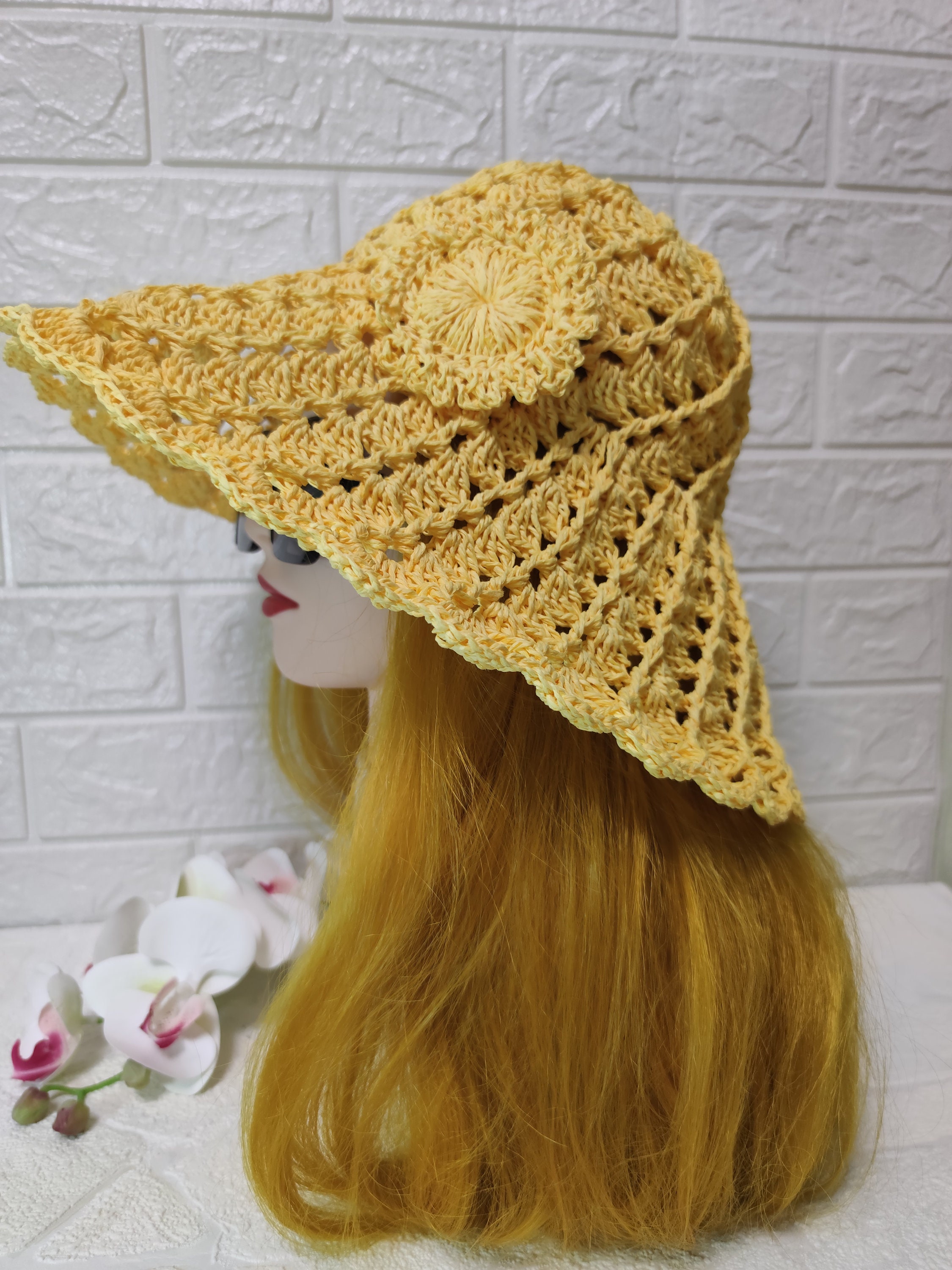 Hat Made of Raffia Summer Hat Crochet Beach Hat for Women Hat - Etsy