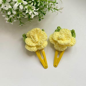 Handmade Crochet Rose Click-clack Hair Clips for Girls & Women - Etsy