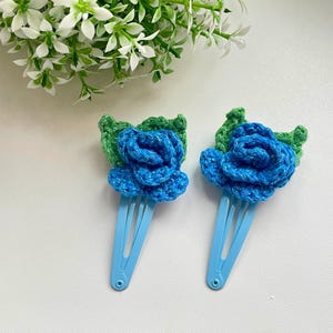 Handmade Crochet Rose Click-clack Hair Clips for Girls & Women - Etsy