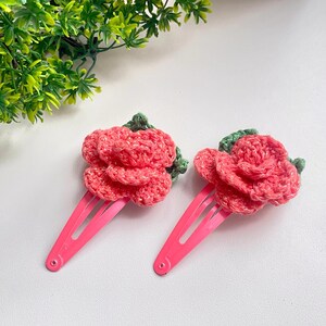 Handmade Crochet Rose Click-clack Hair Clips for Girls & Women - Etsy