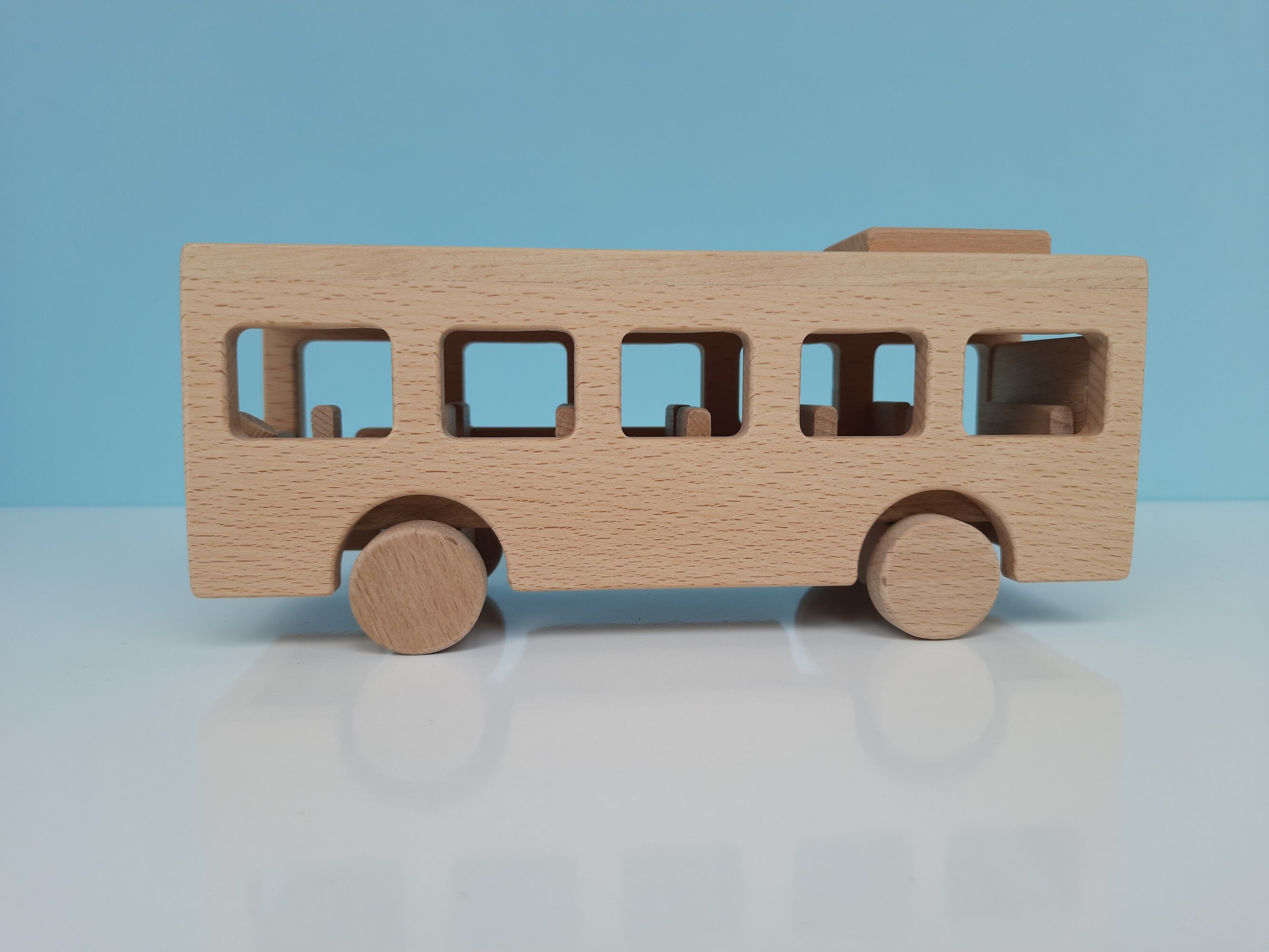 Eco-friendly Wooden School Bus Toy Handmade Bus Toy for Kids Push and ...