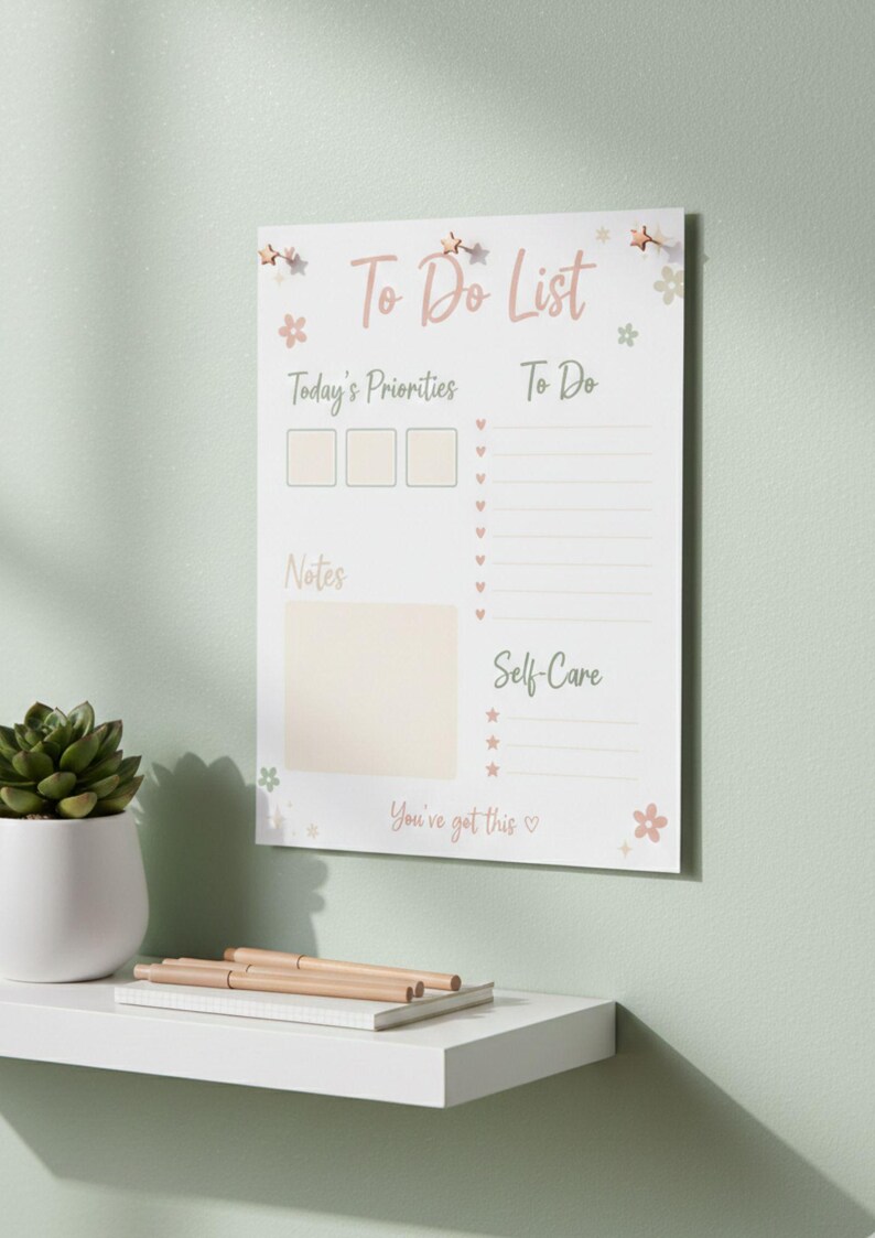 Aesthetic to Do List Printable, Daily Task Tracker, Cute Daily Planner ...