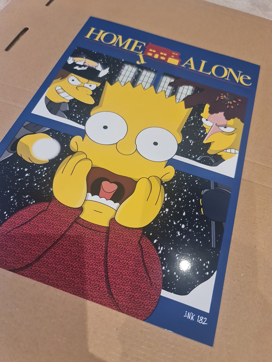 The Simpsons X Home Alone Mash up Movie Poster A4 Print Retro Design ...