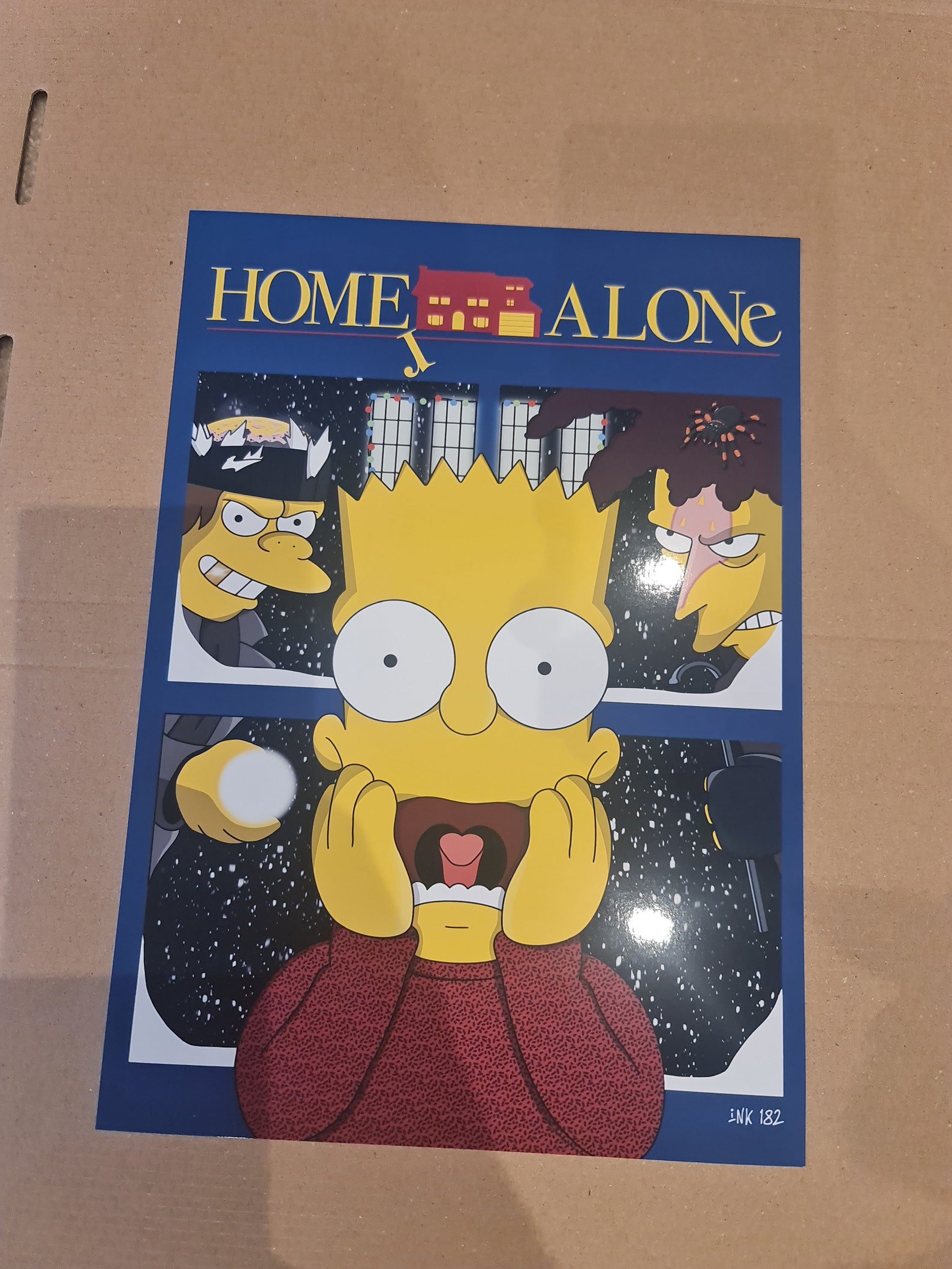 The Simpsons X Home Alone Mash up Movie Poster A4 Print Retro Design ...