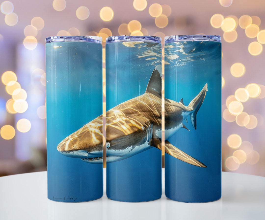 Oceanic White-tip Shark Design Sharks 20 Oz Skinny Tumbler Sublimation ...