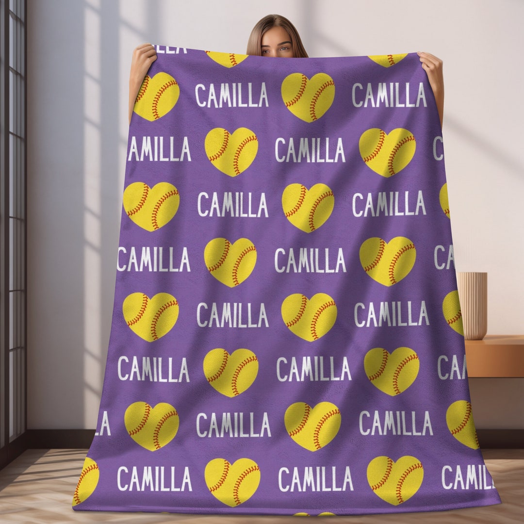 CUSTOM Softball Blanket, Personalized Softball Blanket With Player's ...