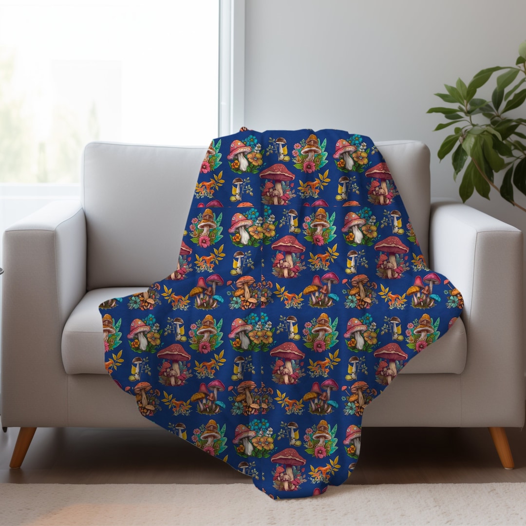 Mushroom Cottagecore Blanket, Mushroom Gift, Cottagecore Decor ...