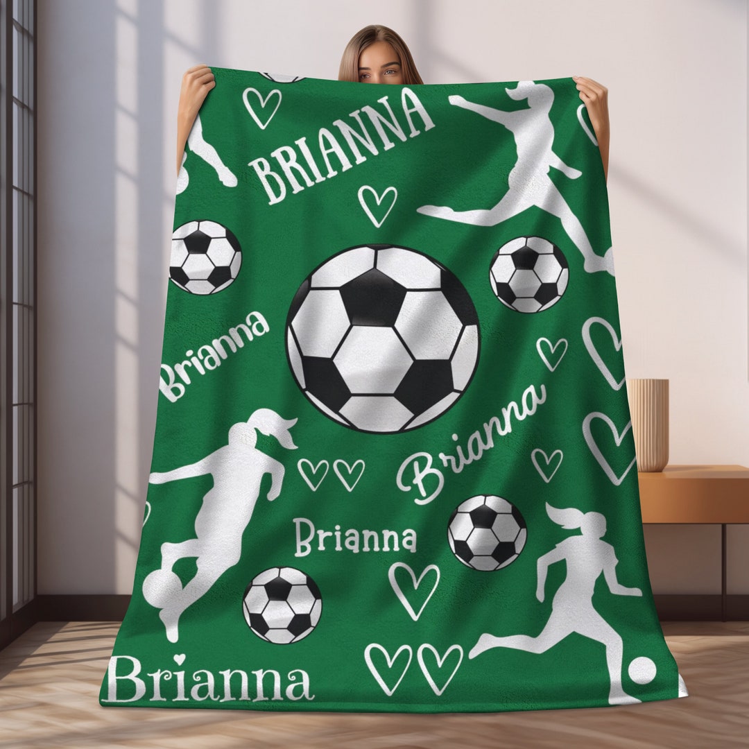 CUSTOM Soccer Blanket, Soccer Blanket Personalized With Girl's Name ...