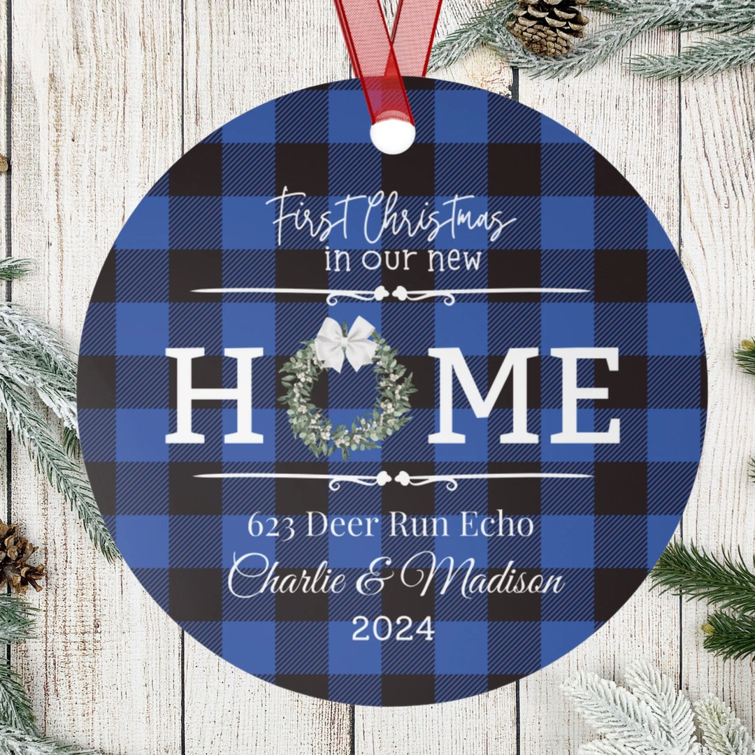 Custom New Home METAL Ornament Personalized With Name & Address, First ...