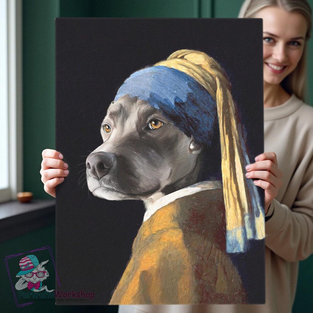 Custom Dod With a Pearl Earring. Vermeer Art Altered Funny Print ...