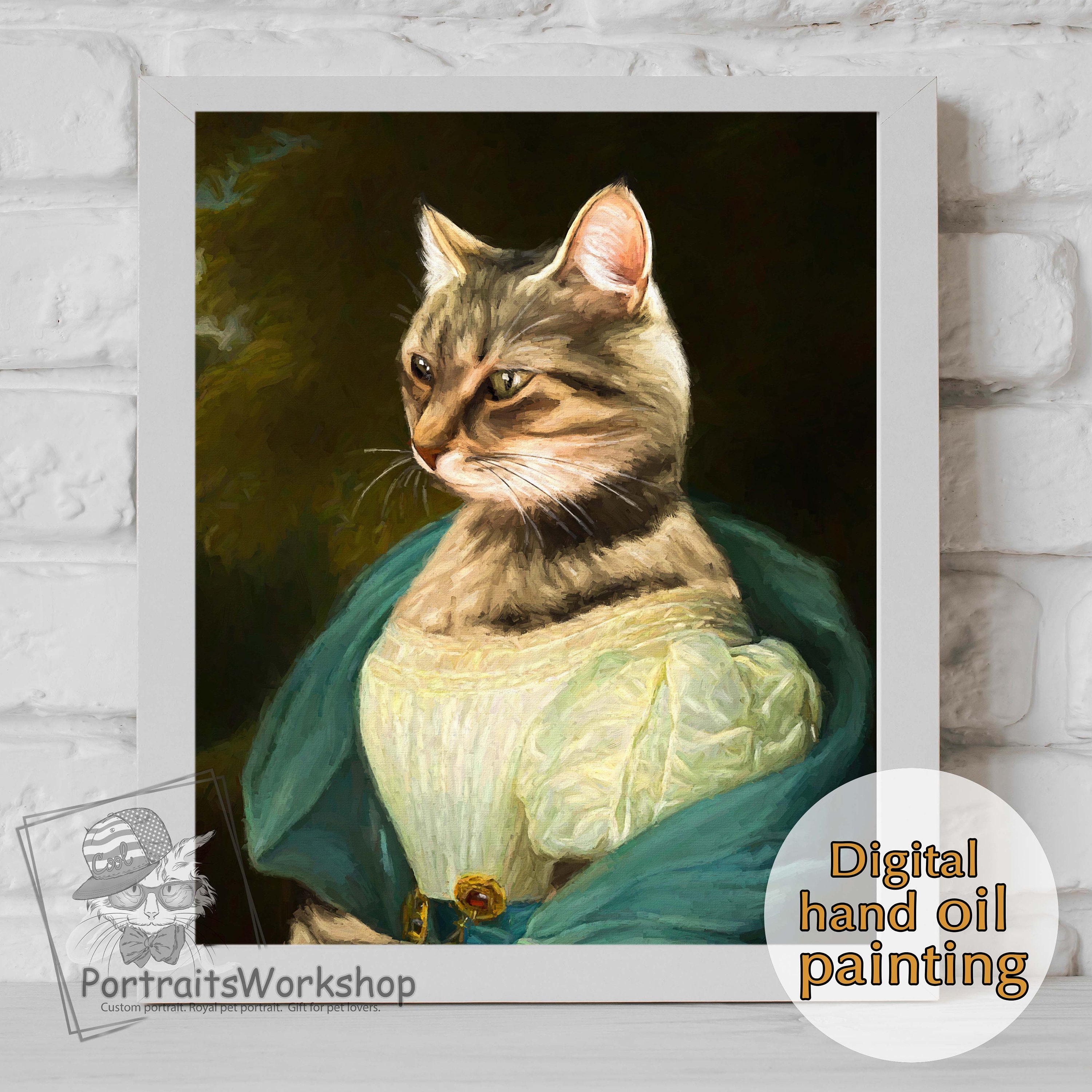 Custom Royal Cat Portrait, Renaissance Cat Painting, Pet Lovers Gift ...