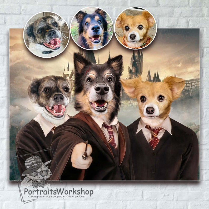 Custom Pet Wizards Portrait. Personalized Wizard School Portrait ...