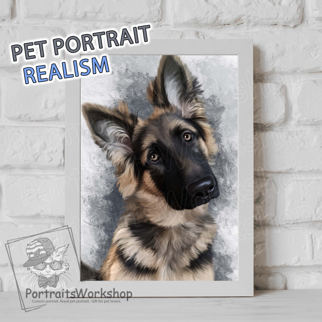 Custom Pet Portrait From Photo Personalized Gift Pet Painting Digital ...