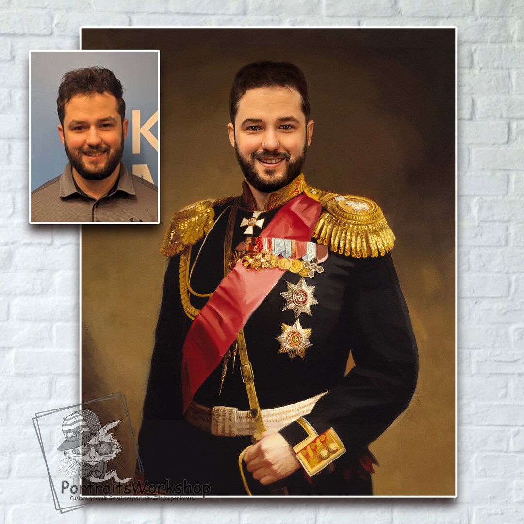 Personalized portrait of a general Custom historical Portrait of a ...