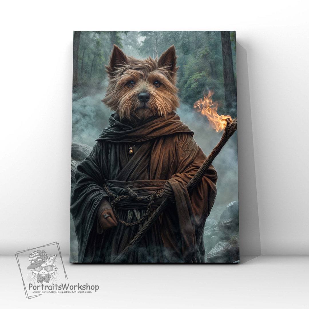 Custom Wizard Dog Portrait Personalized Gift for Halloween From Your ...