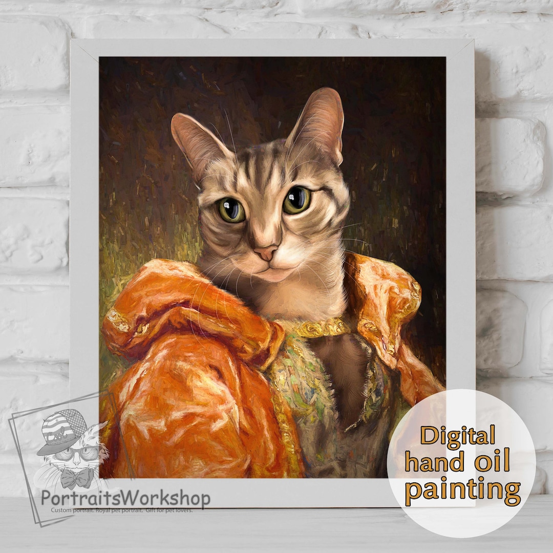 Custom Royal Cat Portrait Renaissance Cat Painting Pet Lovers Gift ...